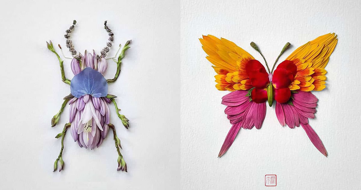 Artist Raku Inoue Amazingly Crafts Insects From Freshly Cut Flowers ...