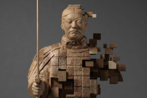 Artist Han Hsu tung Crafts Intricate Pixelated Wood Sculptures