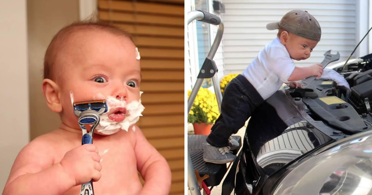 Dad Takes Photos Of His Premature Son Doing ‘Manly’ Things, The Results ...
